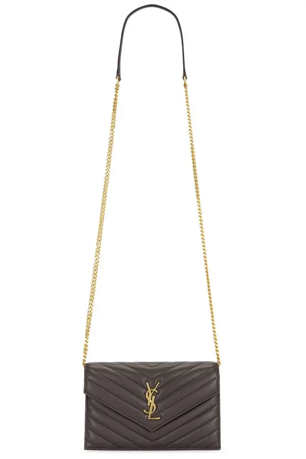Saint Laurent Envelope Wallet On Chain Bag In Black - Urban Chic