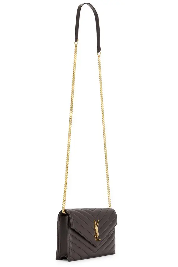 Saint Laurent Envelope Wallet On Chain Bag In Black - Urban Chic