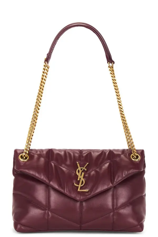 Saint Laurent Small Puffer Chain Bag - Dark Ruby