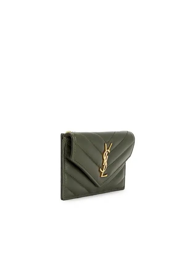 Saint Laurent Cassandre Credit Card Case In Green