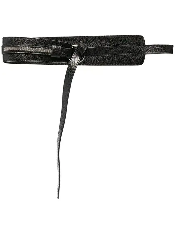 Fabiana Filippi Tie-fastening Leather Belt - Black