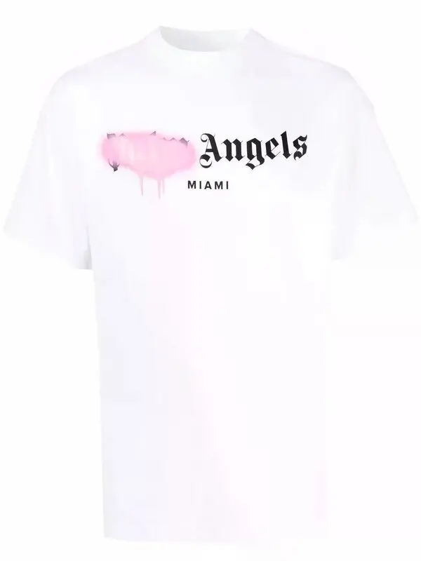 Palm Angels Miami Sprayed-logo T-shirt - White
