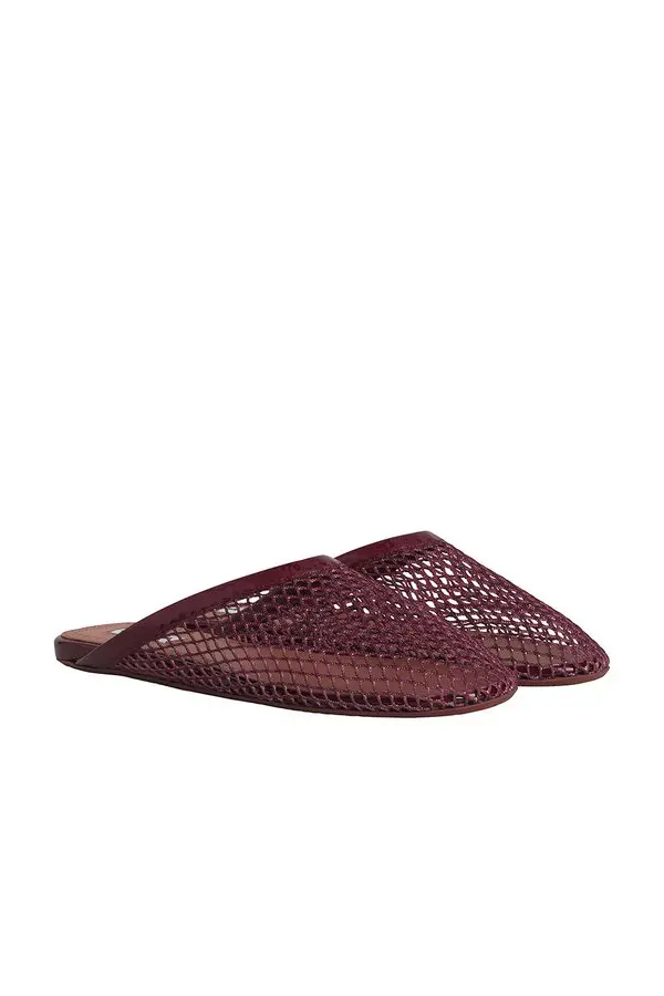 Alaïa Flat Mule - Rouge Grenat