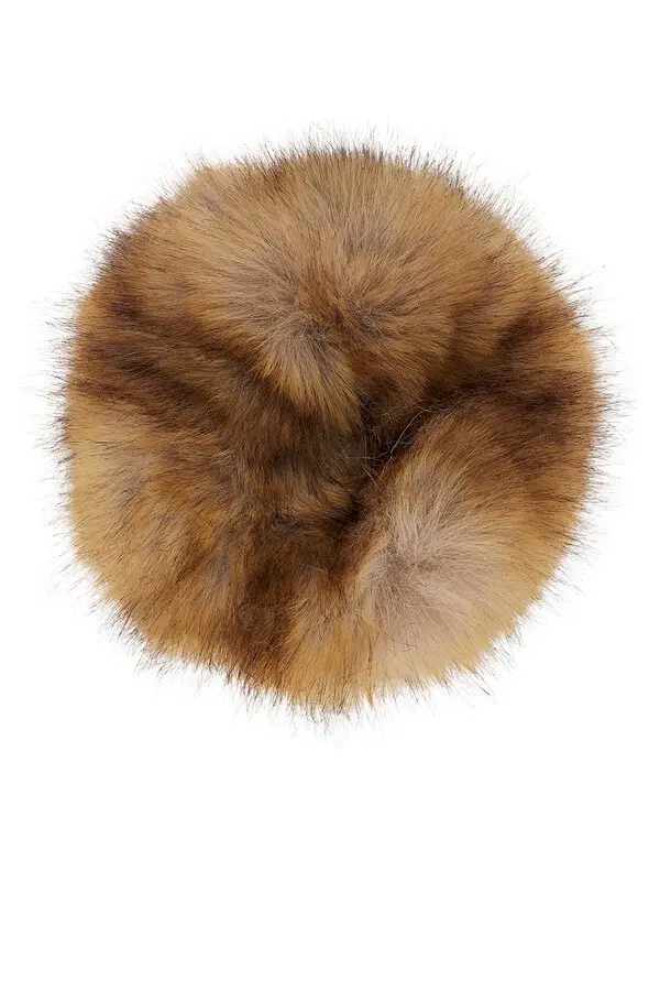 Balenciaga Holli Fake Fur Oversized Scrunchie - Beige
