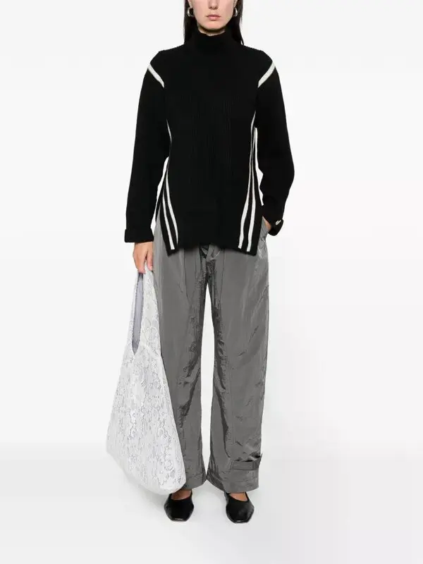 Iceberg Turtleneck Ribbed Knit Sweater