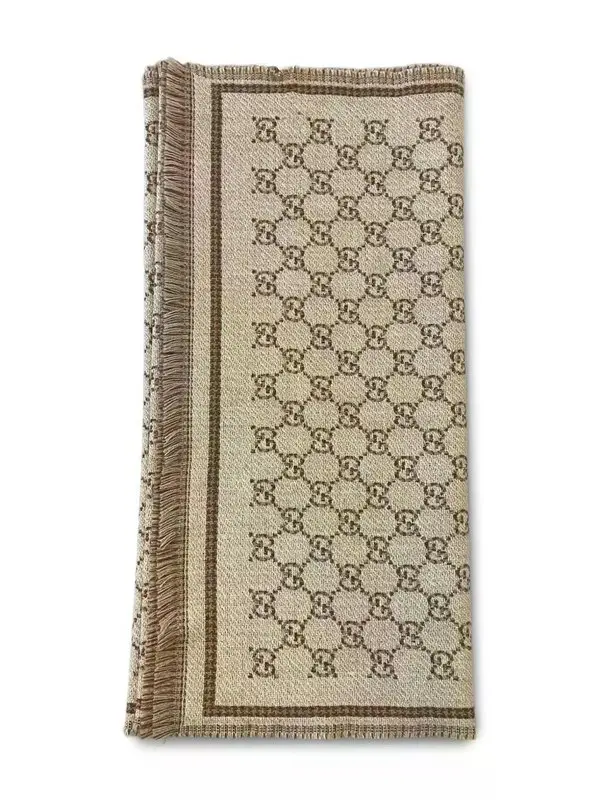 Gucci Gg-jacquard Scarf - Neutrals
