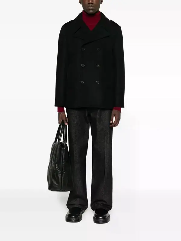 Saint Laurent Double-breasted Cupro Coat