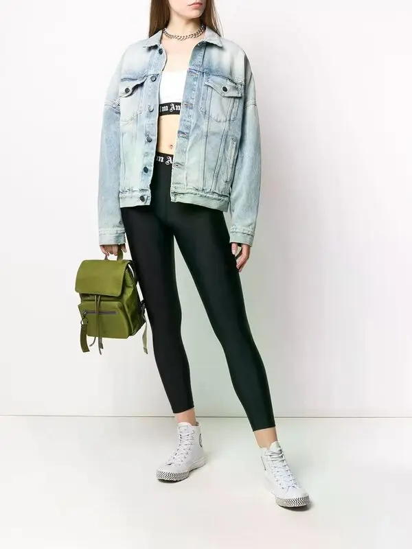 Palm Angels Logo-waistband Cropped Legging