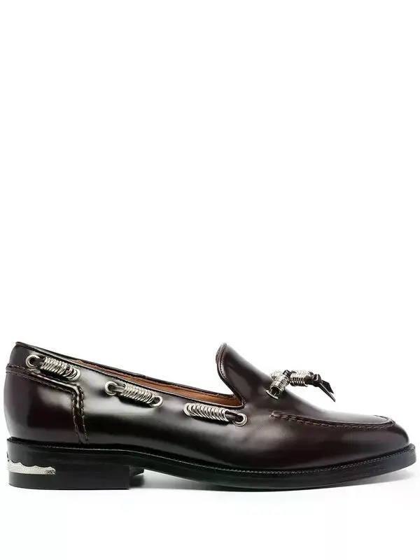 TOGA VIRILIS Eyelet-embellished Leather Loafers