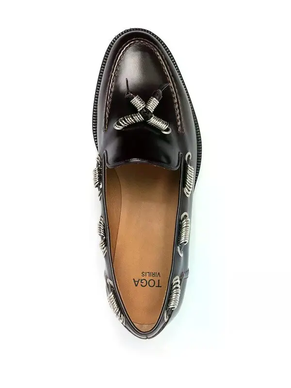 TOGA VIRILIS Eyelet-embellished Leather Loafers