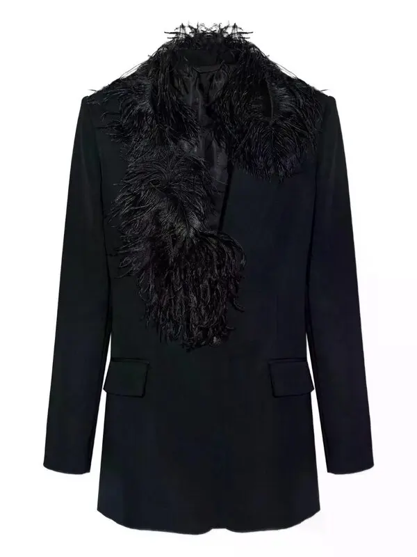 Attico Feather Trim Blazer