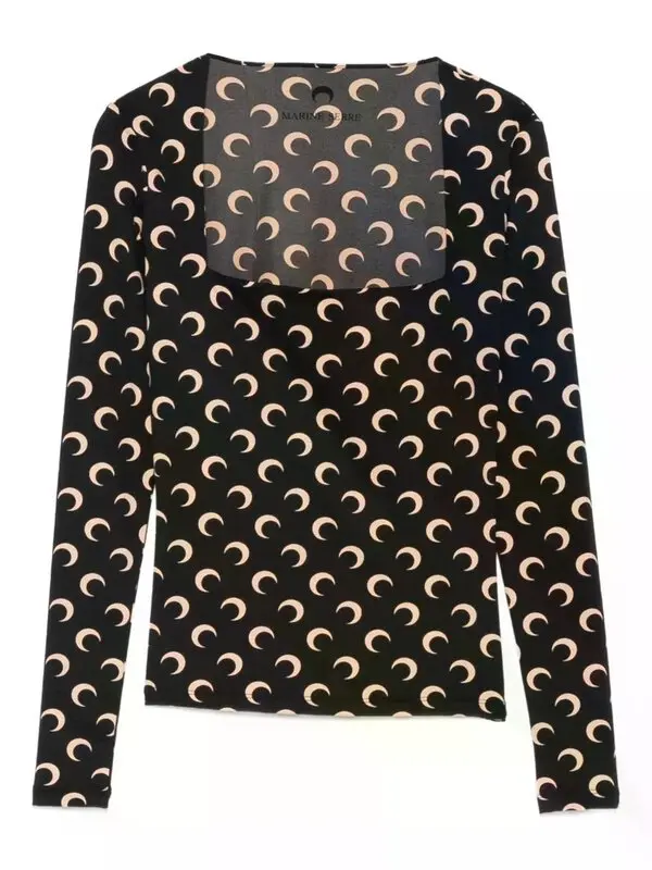 MARINE SERRE Moon Print Long Sleeve Top