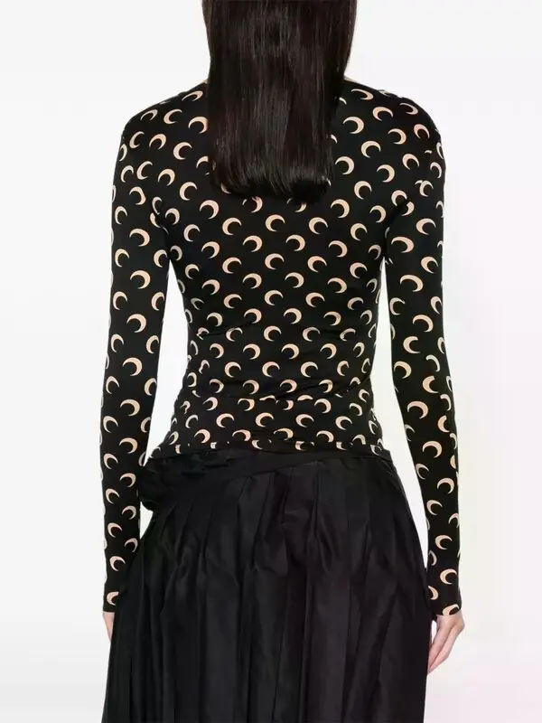 MARINE SERRE Moon Print Long Sleeve Top