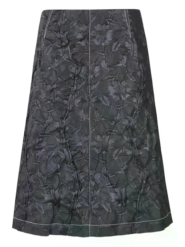 Simkhai A-line Skirt With Floral Pattern Topstitching