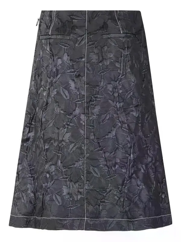 Simkhai A-line Skirt With Floral Pattern Topstitching