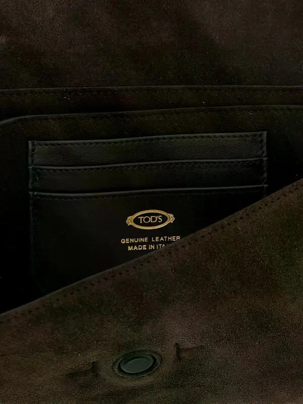 TOD'S T Timeless Suede Shoulder Bag