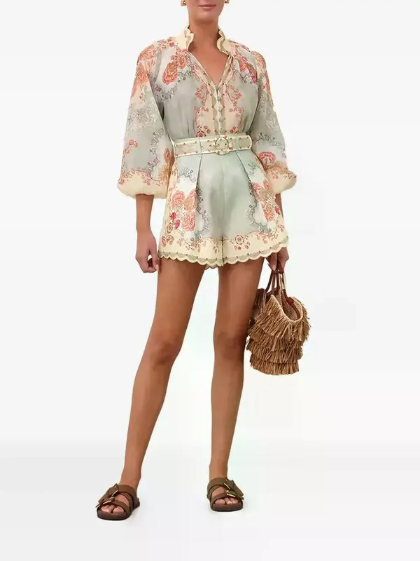 Zimmermann Daylight Puff-sleeves Blouse