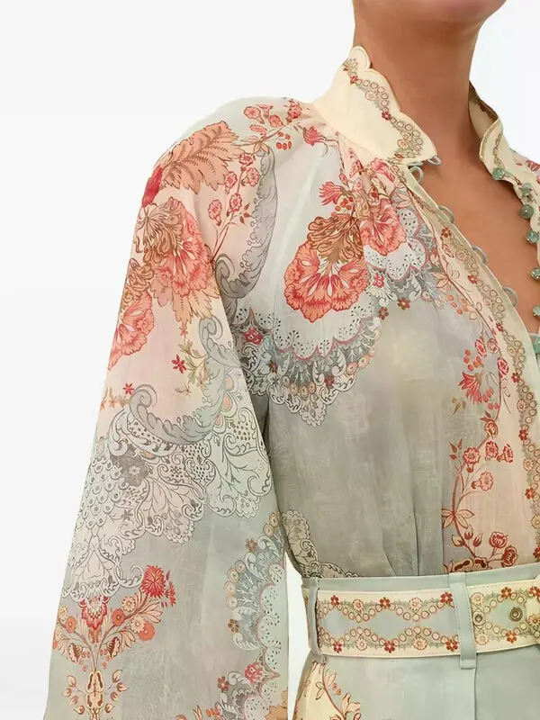 Zimmermann Daylight Puff-sleeves Blouse