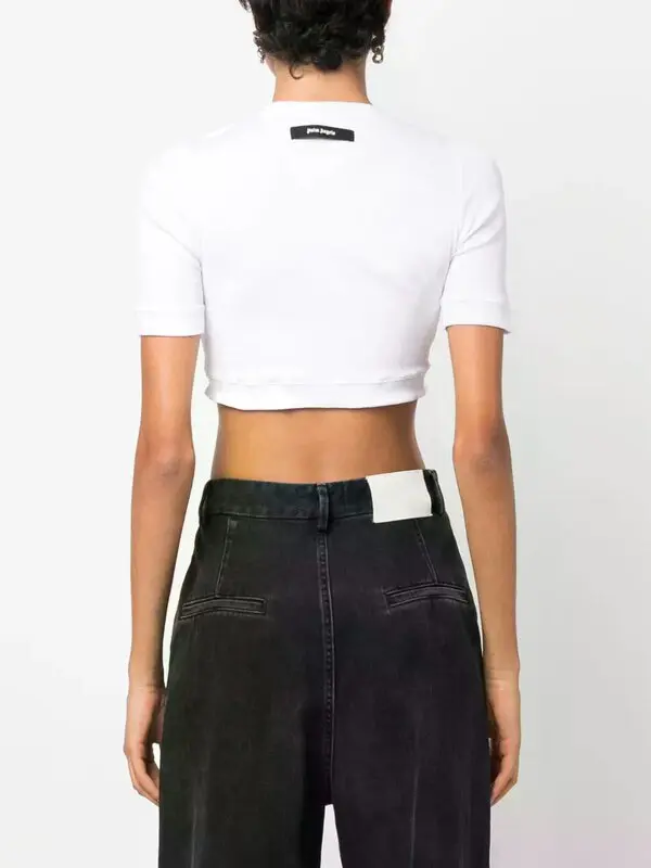 Palm Angels Logo Patch Cropped T-shirt