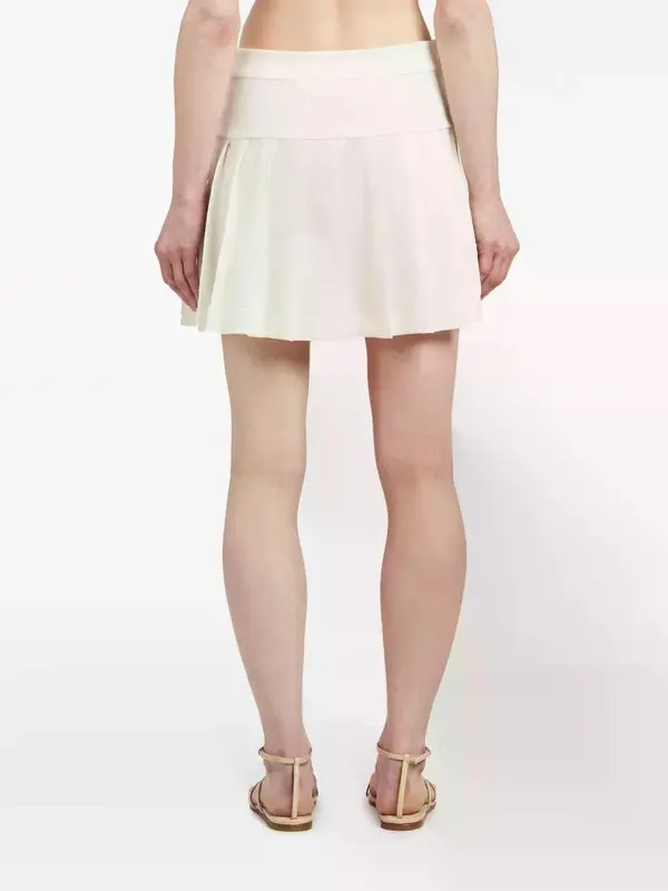 Palm Angels Monogram-embroidered Pleated Miniskirt
