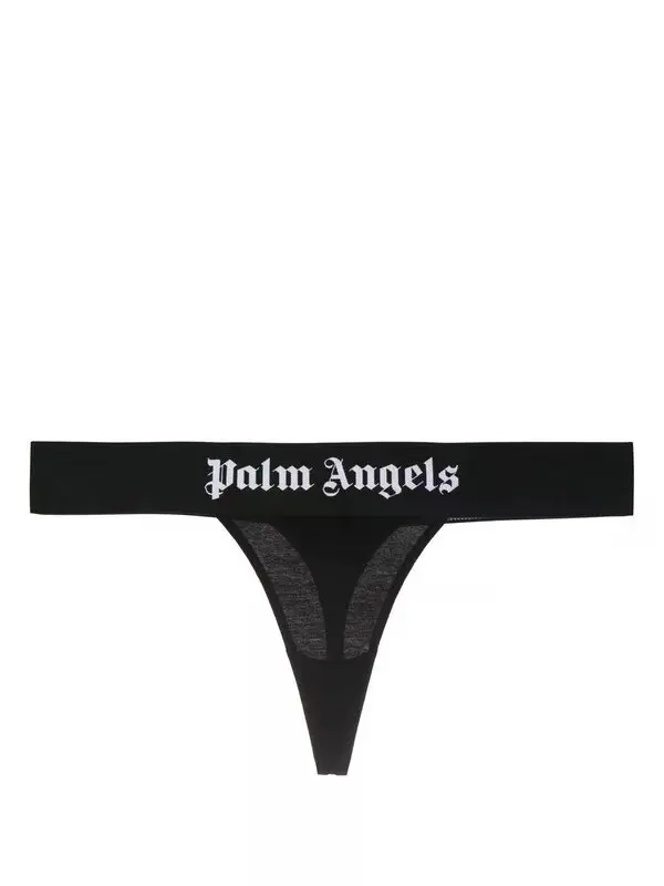 Palm Angels Logo-band Thong - Black