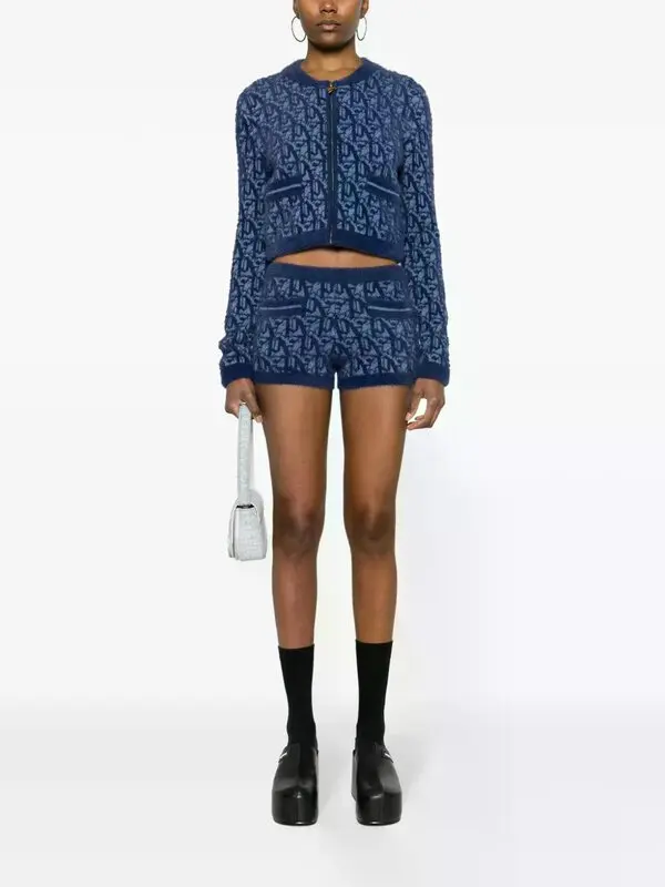Palm Angels Monogram-jacquard Knitted Shorts