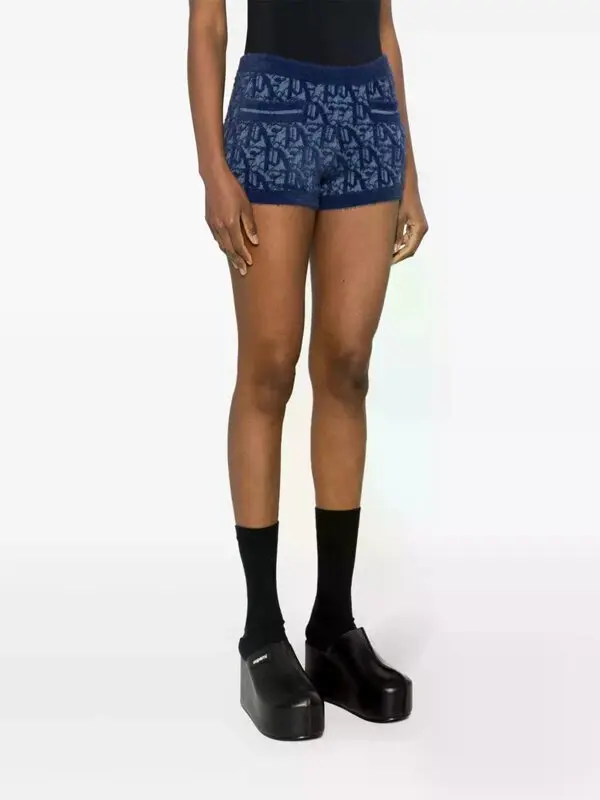 Palm Angels Monogram-jacquard Knitted Shorts