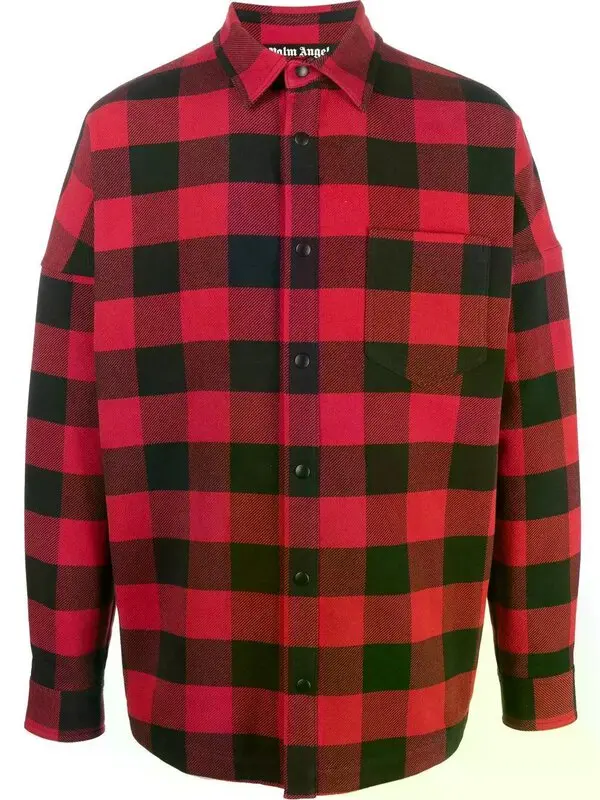 Palm Angels Logo-print Checked Shirt
