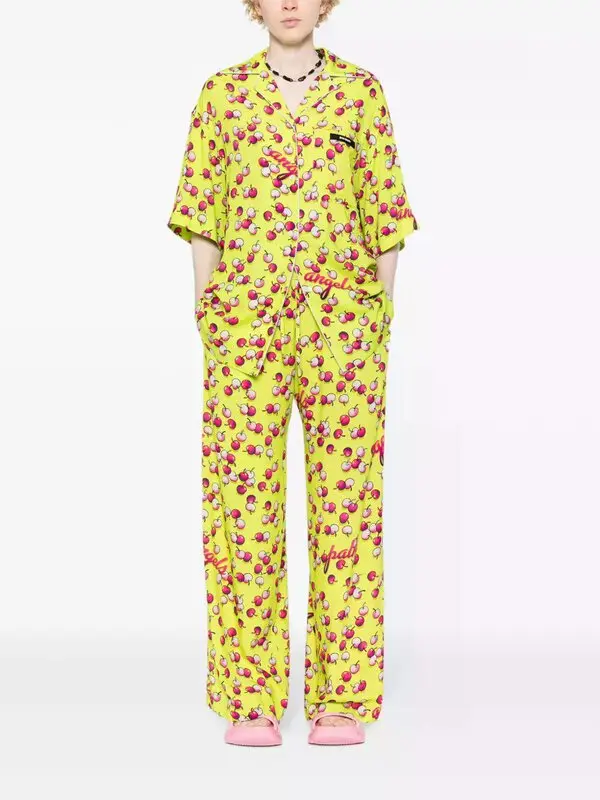 Palm Angels Cherries-patterned Flared Trousers
