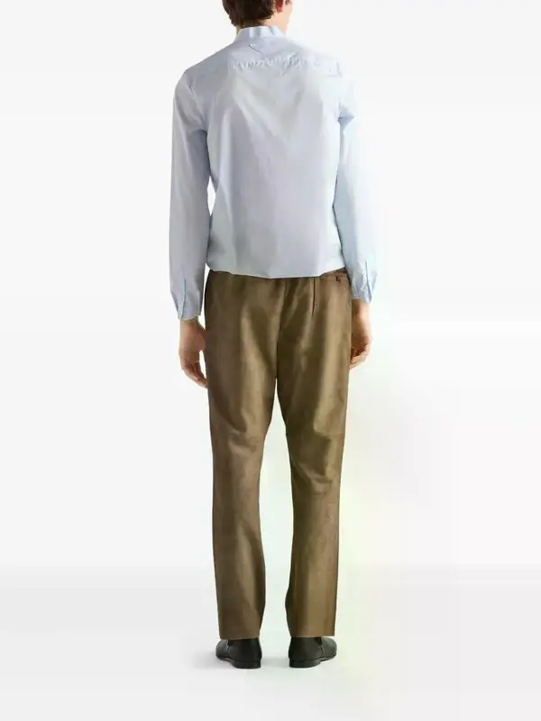 Prada Mandarin-collar Patch Pocket Shirt