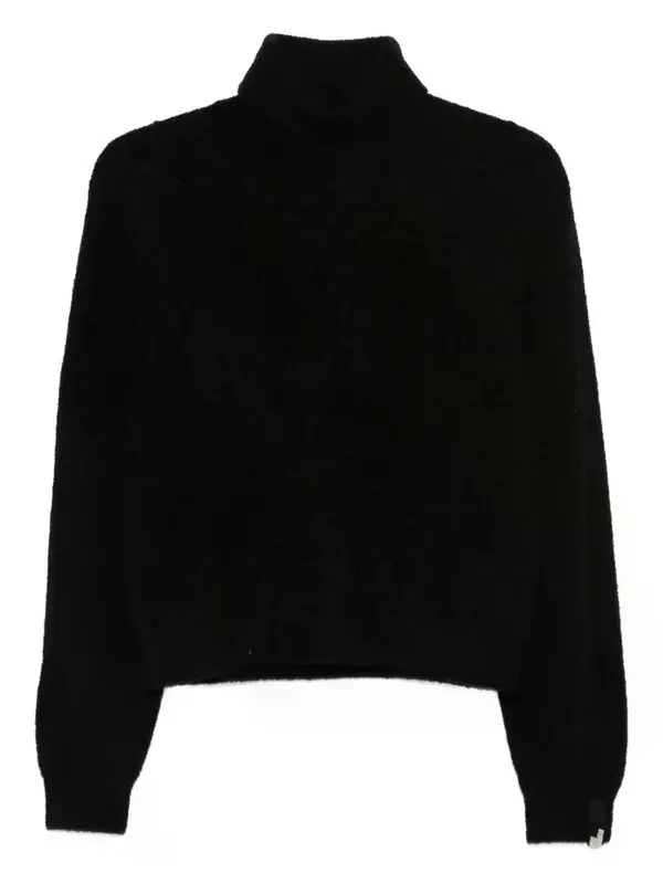 Iceberg Turtleneck Sweater With Ribbed Details - Black