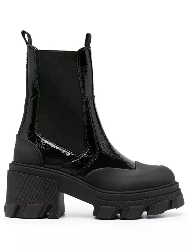 GANNI Logo-embossed Panelled Chelsea Boots
