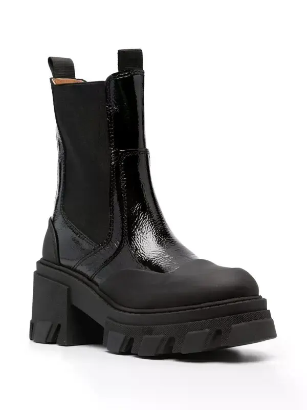 GANNI Logo-embossed Panelled Chelsea Boots