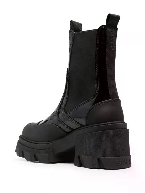 GANNI Logo-embossed Panelled Chelsea Boots