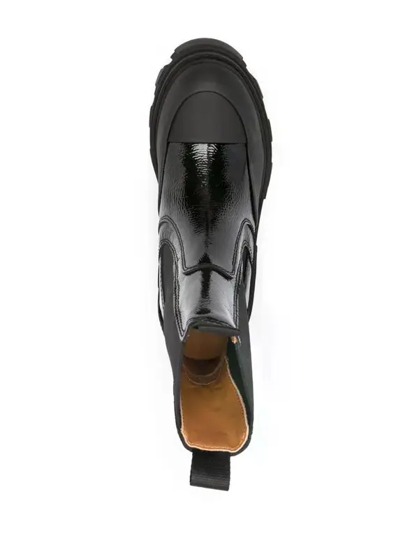 GANNI Logo-embossed Panelled Chelsea Boots