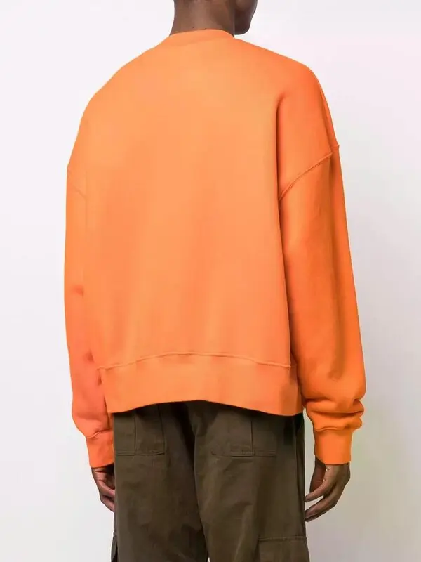 Palm Angels Leopard Teddy Crewneck Sweatshirt - Orange
