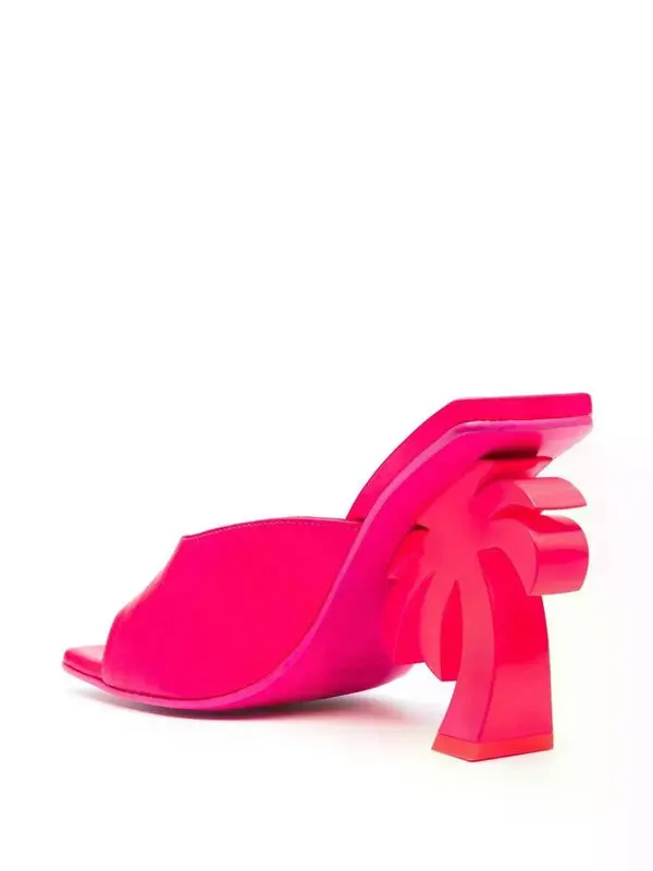 Palm Angels Square-toe Sculpted Heel Sandals