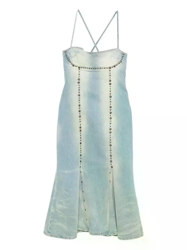 Blumarine Studded Slit Dress - Blue