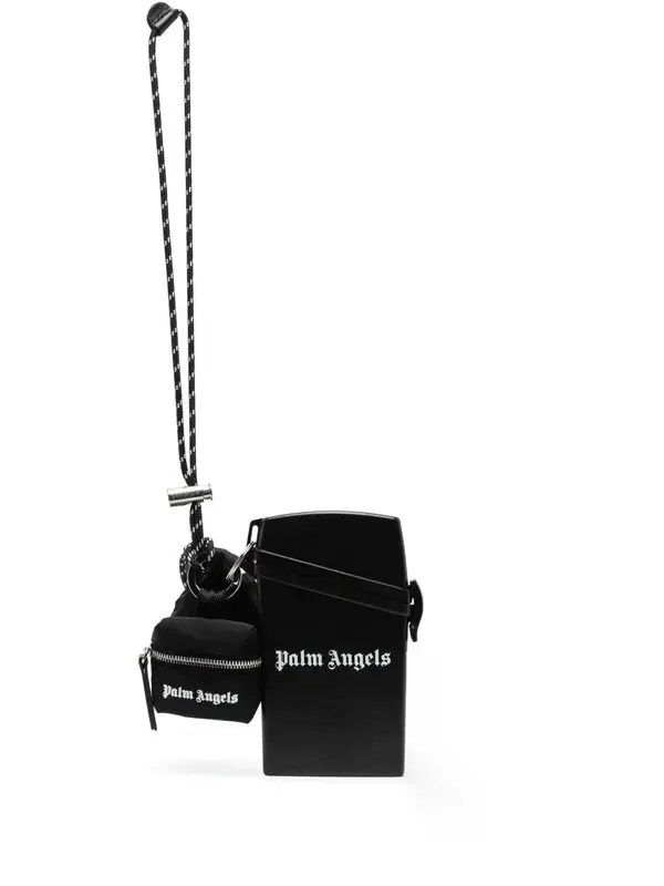 Palm Angels Logo-print Taffeta Keychain - Black