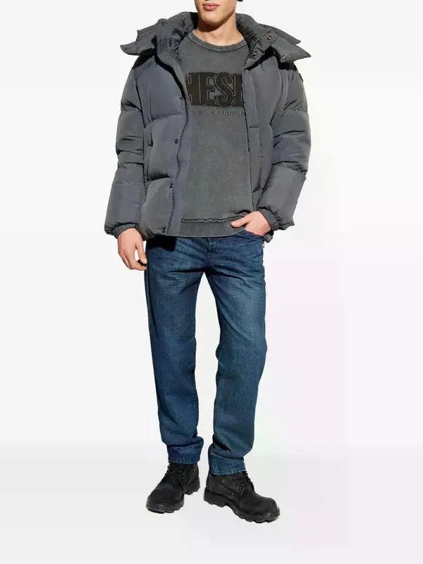 DIESEL® Quilted Down Jacket With Viraloff® Taslan - Grey