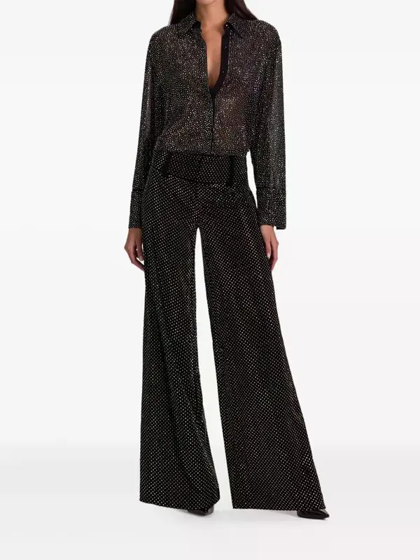 Alice + Olivia Crystals-embellished Button-down Shirt
