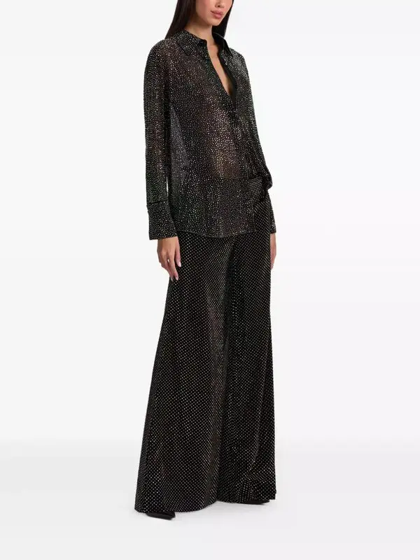 Alice + Olivia Crystals-embellished Button-down Shirt