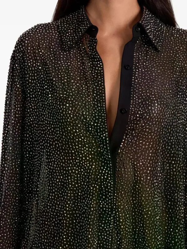 Alice + Olivia Crystals-embellished Button-down Shirt