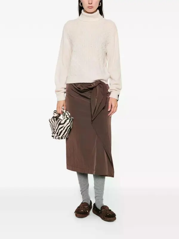 Iceberg Beige Ribbed Trim Turtleneck Sweater - Neutrals
