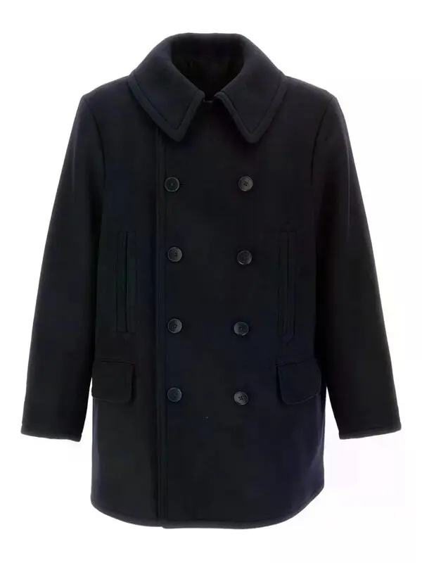 KAPTAIN SUNSHINE Flap-pocket Button Pea Coat