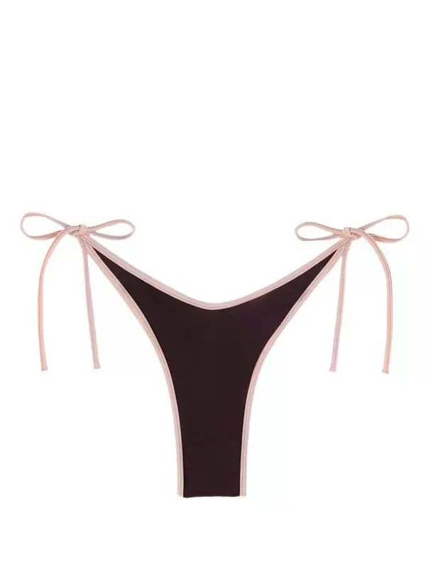 Palm Angels Contrast-trim Bikini Bottom - Brown