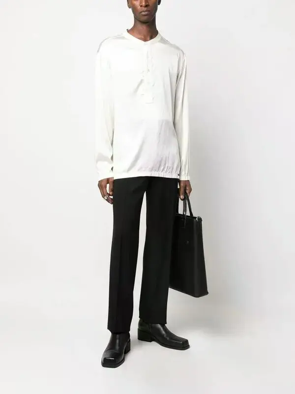 TOM FORD Button-placket Satin Shirt - Neutrals