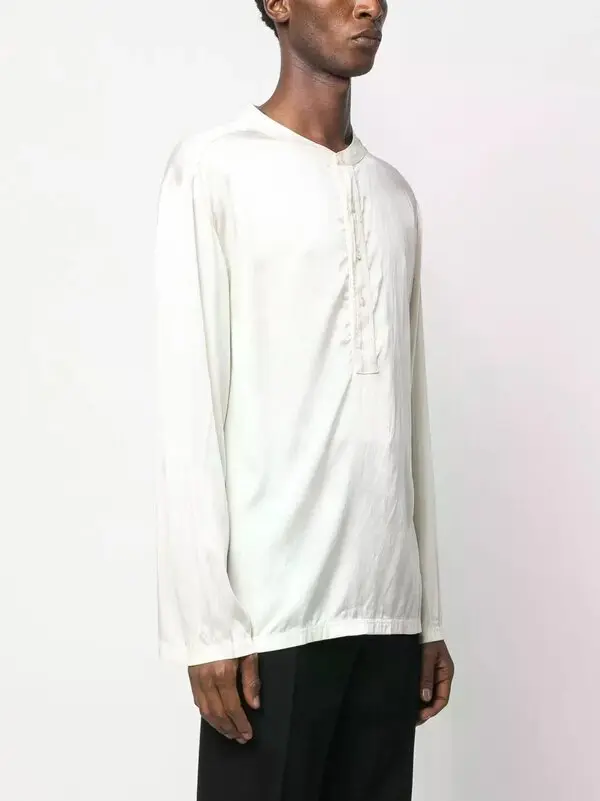 TOM FORD Button-placket Satin Shirt - Neutrals