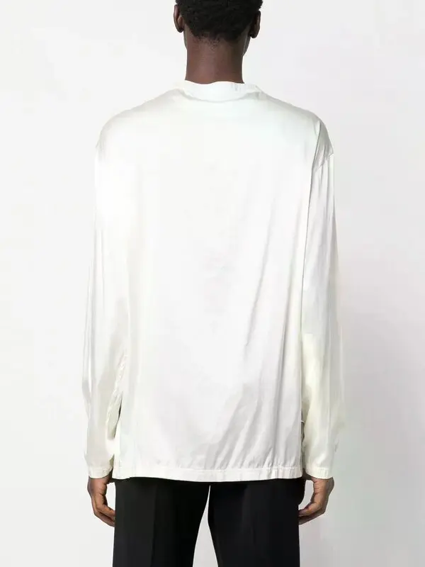 TOM FORD Button-placket Satin Shirt - Neutrals