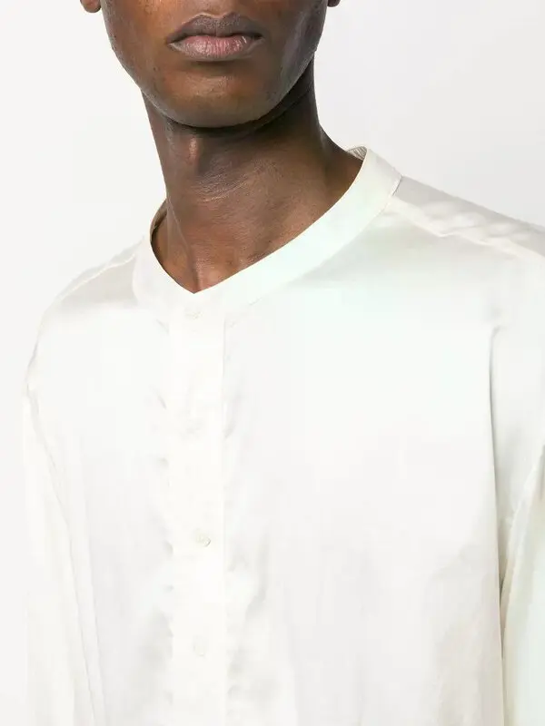 TOM FORD Button-placket Satin Shirt - Neutrals